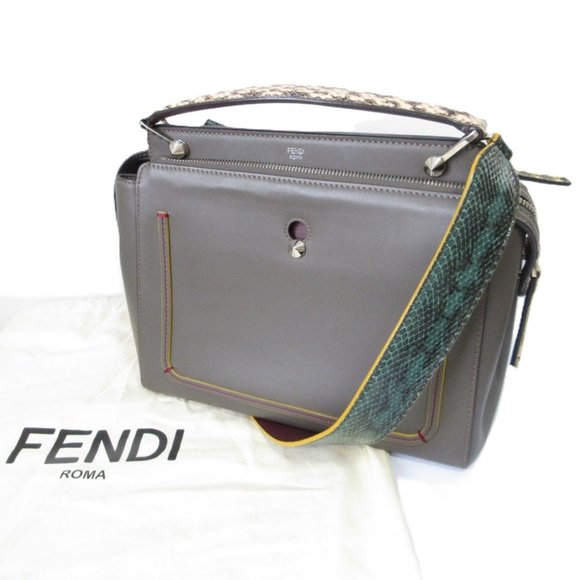 Fendi | Bags | Fendi Gray Leather Shoulder Bag | Poshmark